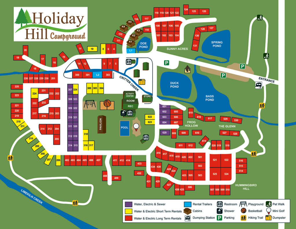 Site Map | Holiday Hill Campground : Springwater, NY